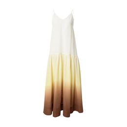 MONKI Kleid Damen Größe 34 schoko / hellgelb / weiß Winterkleid
