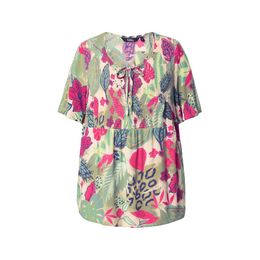 Ulla Popken Bluse Damen Gr&ouml;&szlig;e M/L navy / gr&uuml;n / pink