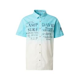 CAMP DAVID Hemd Herren Größe M navy / aqua / weiß