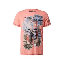 CAMP DAVID T-Shirt Herren Größe M hellblau / dunkelgrün / lachs