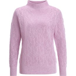 Damen Langarm-Pullover mit Kelchkragen orchidee-meliert, Gr&ouml;&szlig;e 38