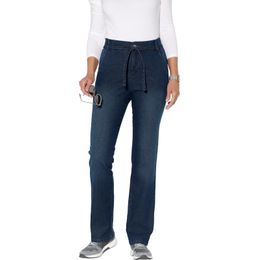 Club of Comfort Damen Jeans mit Bindeband blue-stone-washed, Größe 24