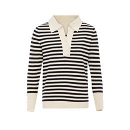 Swirly Pullover Damen Gr&ouml;&szlig;e XS/S beige / schwarz