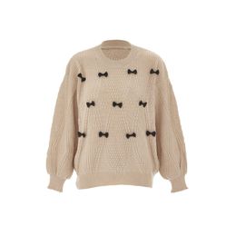 Swirly Pullover Damen Gr&ouml;&szlig;e M beige / schwarz