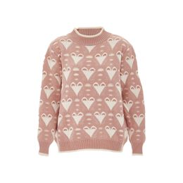 Swirly Pullover Damen Gr&ouml;&szlig;e M rosa / wei&szlig;