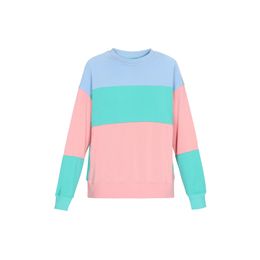 Swirly Sweatshirt Damen Gr&ouml;&szlig;e XL neonblau / hellblau / rosa