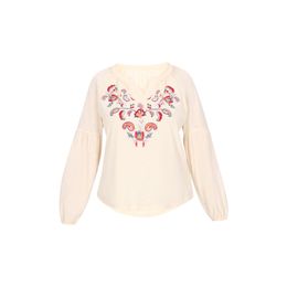 Gaya Blouse 'Fashion Look' female size M Blue / Curry / Pastel yellow / Red