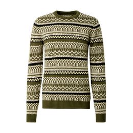 Blend Pullover Herren Gr&ouml;&szlig;e S creme / dunkelgr&uuml;n / schwarz