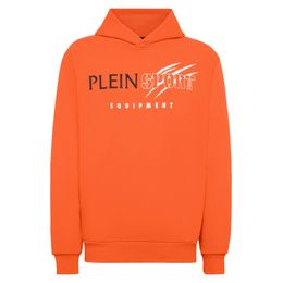 Plein Sport Sweatshirt 'Scratch' Herren Gr&ouml;&szlig;e XL orange / schwarz / wei&szlig;