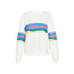Swirly Sweatshirt Damen Gr&ouml;&szlig;e L himmelblau / gelb / pink / wei&szlig;