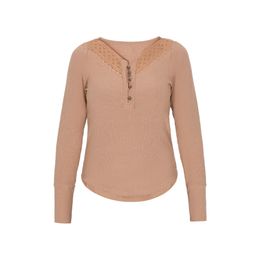 Gaya Shirt 'Fashion Look' Damen Gr&ouml;&szlig;e S karamell / brokat