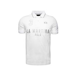 La Martina Shirt 'MAP320' Herren Gr&ouml;&szlig;e S grau / wei&szlig;
