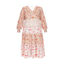 Sanika Kleid Damen Gr&ouml;&szlig;e 42 hellorange / dunkelorange / rot / wei&szlig; Sommerkleid