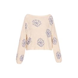 Swirly Pullover 'Comfy' Damen Gr&ouml;&szlig;e XL beige / enzian