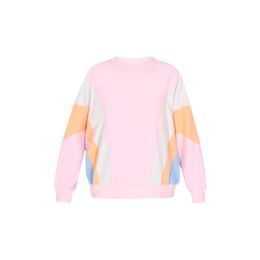 Sanika Sweatshirt 'Fashion Look' Damen Gr&ouml;&szlig;e S pastellblau / graumeliert / apricot / rosa