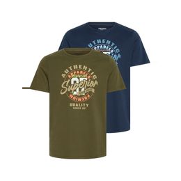 Blend T-Shirt 'BHJACE' Herren Gr&ouml;&szlig;e S blau / khaki / mischfarben