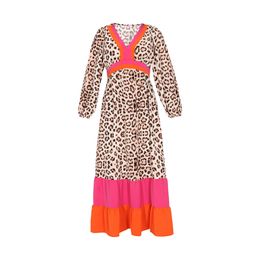 NAEMI Kleid Damen Gr&ouml;&szlig;e 40 cappuccino / orange / pink / schwarz Winterkleid