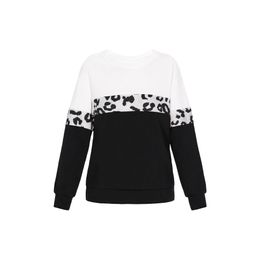 NAEMI Sweatshirt Damen Gr&ouml;&szlig;e M hellgrau / schwarz / wei&szlig;