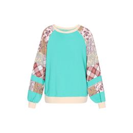 Ebeeza Sweatshirt 'Fashion Look' Damen Gr&ouml;&szlig;e L aqua / ros&eacute; / knallrot / wei&szlig;