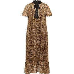 faina Kleid Damen Gr&ouml;&szlig;e 42 hellblau / braun / schwarz Sommerkleid