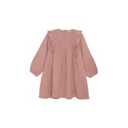 Minymo Sommerkleid ' MIDress LS w. Emb ' M&auml;dchen Gr&ouml;&szlig;e 128 altrosa