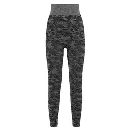 Plein Sport Leggings Damen Gr&ouml;&szlig;e L graumeliert / schwarz