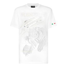 Plein Sport T-Shirt 'Tiger' Herren Gr&ouml;&szlig;e S oliv / schwarz / silber / wei&szlig;
