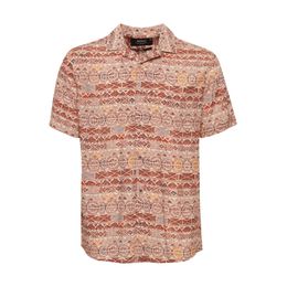 INDICODE JEANS Button Up Shirt 'Mariol' male size S Beige / Auburn / Pueblo