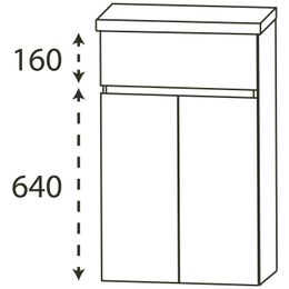 Puris b • essence Highboard 60,2 x 30 x 87 cm mit 2 Türen und 1 Auszug, Griff 342