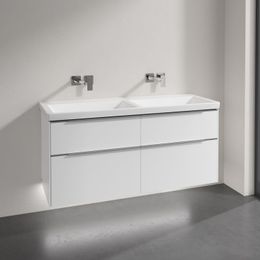 Villeroy & Boch Villeroy & Boch Subway 3.0 Badmöbel-Set 130 cm mit Beleuchtung, 4 Auszüge, Doppelwaschtisch