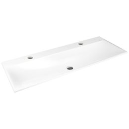 Kaldewei SILENIO Einbau- Doppelwaschtisch 3039 mit 2 Hahnlochbohrungen, 120 cm
