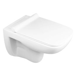 OLTENS Ribe Tiefspül-Wand-WC PureRim 35 x 53 cm, Set mit Slim WC-Sitz