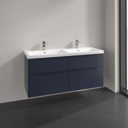 Villeroy & Boch Villeroy & Boch Subway 3.0 Badmöbel-Set 130 cm, Griff in Möbelfarbe, 4 Auszüge, Doppelwaschtisch