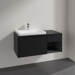 Villeroy & Boch Villeroy & Boch Subway 3.0 Badmöbel-Set 100,1 cm Griff volcano black, Waschbecken links