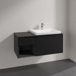 Villeroy & Boch Villeroy & Boch Subway 3.0 Badmöbel-Set 100,1 cm Griff volcano black, Waschbecken rechts