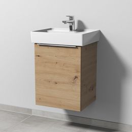 Sanipa 3way Waschtischunterbau für Keramik-Waschtisch Collaro 45 cm, 1 Tür, Anschlag links, mit Aufsatzgriff
