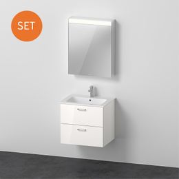 Duravit XBase MöbelSet 63 cm, mit Spiegelschrank, Anschlag rechts