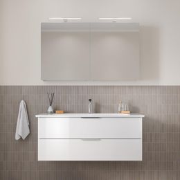 Steinkamp Living 2.0 / Villeroy & Boch Venticello CeramicPlus Badmöbel Set 120 cm mit Spiegelschrank, 2 Drehtüren
