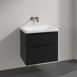 Villeroy & Boch Villeroy & Boch Subway 3.0 Badmöbel-Set 65 cm, Griff volcano black, 2 Auszüge