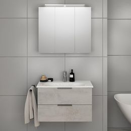 Steinkamp Living 2.0 / GROHE Essence Badmöbel Set 80 cm mit Spiegelschrank