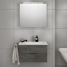 Steinkamp Living 2.0 / GROHE Essence Badmöbel Set 80 cm mit Spiegelschrank