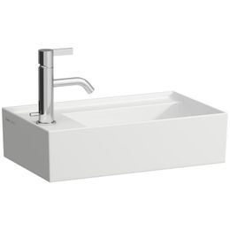 Laufen Kartell Handwaschbecken 46 x 28 cm mit 1 Hahnloch, Armaturenbank links