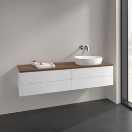 Villeroy & Boch Villeroy & Boch Antao Waschbeckenunterschrank, 160 x 36 cm, 4 Auszüge mit LED-Licht, Front ohne Struktur, ohne Hahnloch, für Waschtisch rechts