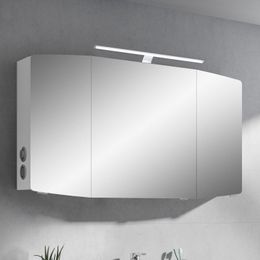 Pelipal Cassca Spiegelschrank 120 x 17 x 67 cm mit LED Beleuchtung, Modul links außen, Waschplatzbeleuchtung