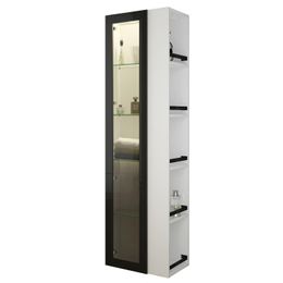 Burgbad Yumo Hochschrank 50 x 32 x 176 cm mit Griff G0179 und LED-Innenbeleuchtung, Regal rechts