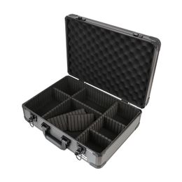 HMF 14502-02 Alu Transportkoffer, Kamerakoffer, Aufbewahrungskoffer, individuelle Facheinteilung, 46 x 15 x 33 cm