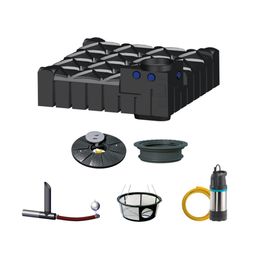 Rewatec Gartenanlage 'F-Line Basic Retention' 3.000 Liter 240 x 240 x 88 cm