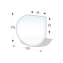Lienbacher Funkenschutzplatte Tropfenform 110 x 110 x 0,8 cm ESG grau