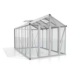 Vitavia Gewächshaus 'Zeus Comfort 10000' 266,2 x 398,6 cm mit 3 mm Sicherheitsglas/10 mm Hohlkammerplatten aluminiumfarben