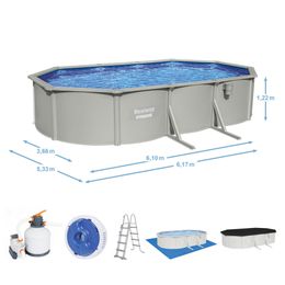 Bestway Stahlwandpool-Set 'Hydrium' Set 610 x 360 x 120 cm mit Sicherheitsleiter und Sandfilteranlage
